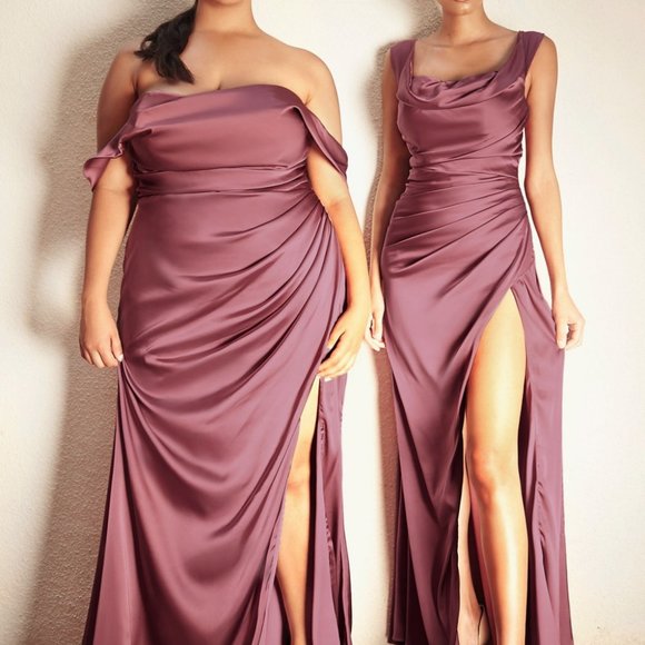 Cinderella | Dresses | Mauve Rose Evening Party Off Shoulder Wedding Prom Long Maxi Dress Gown ...